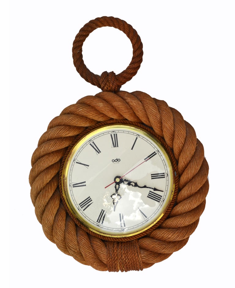 Vintage Audoux Minet Style Nautical Wall Rope Clock Shaped Pocket Watch ...