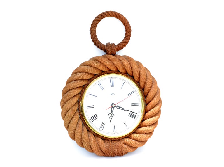 Vintage Audoux Minet Style Nautical Wall Rope Clock Shaped Pocket Watch ...