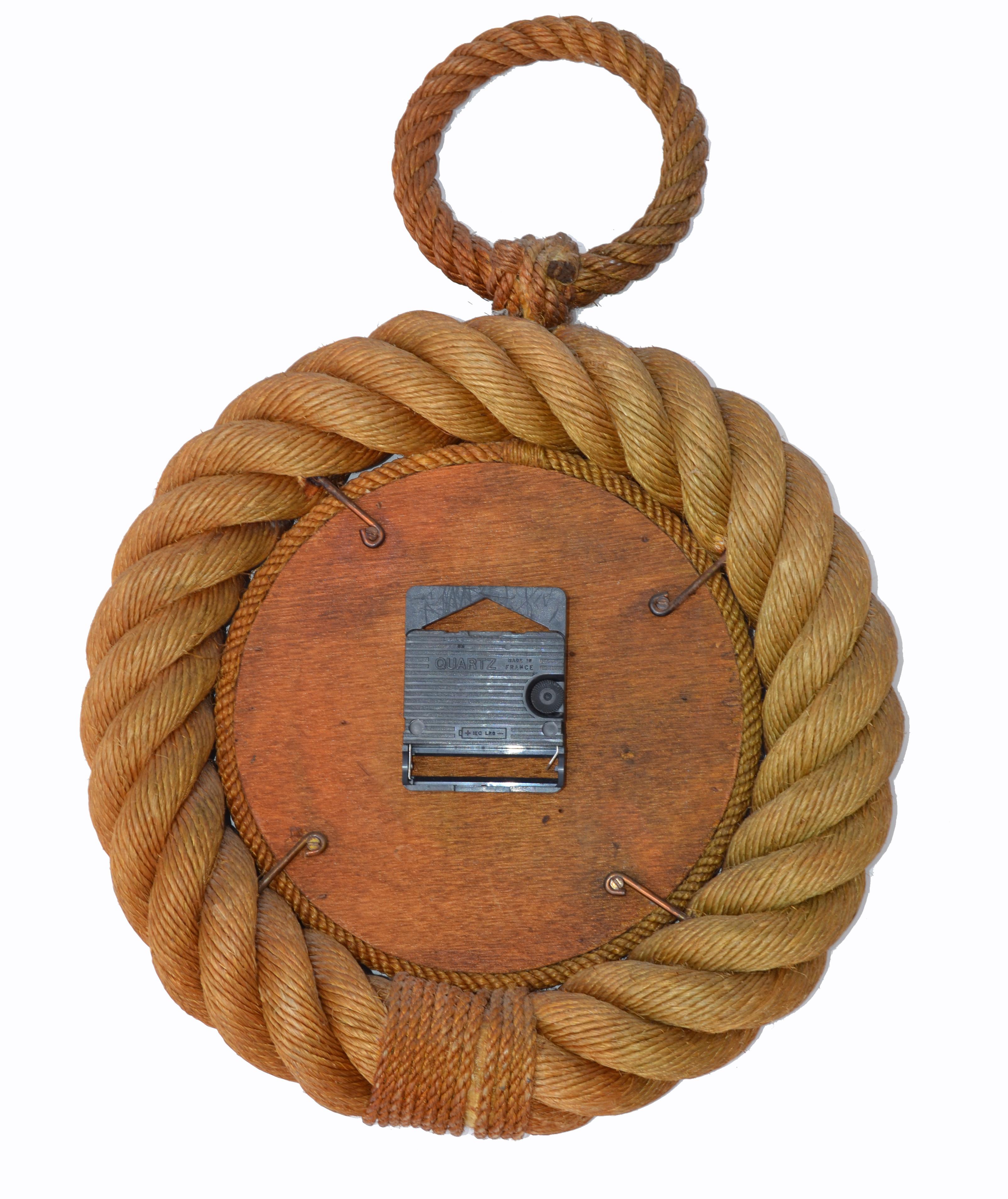 Vintage Audoux Minet Style Nautical Wall Rope Clock Shaped Pocket Watch ...