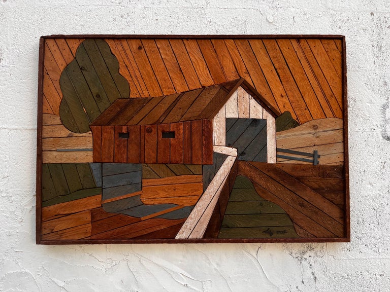 Vintage Austin Prods Theodore Degroot Lath Folk Wall Art Signed by the ...