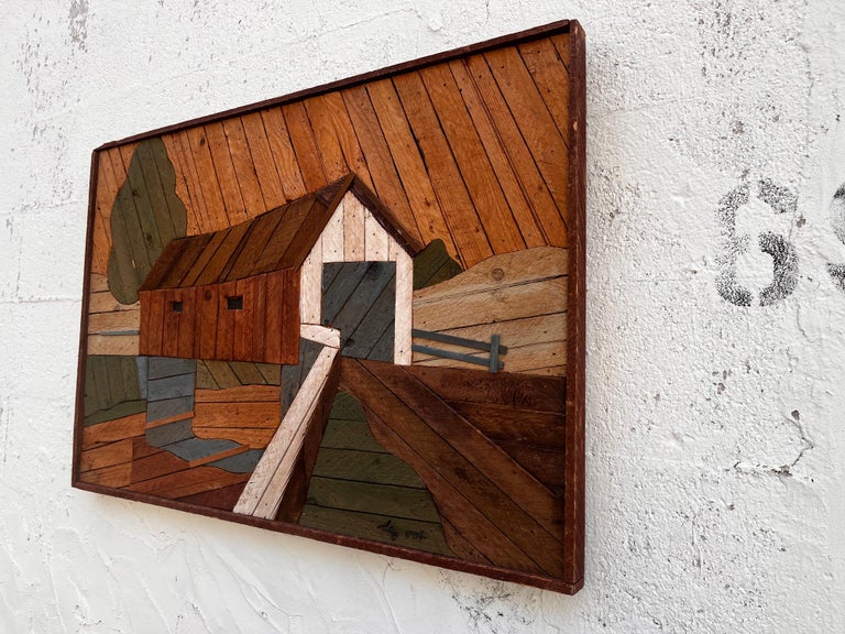 Vintage Austin Prods Theodore Degroot Lath Folk Wall Art Signed by the ...