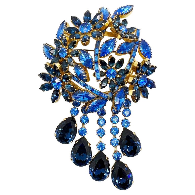 Vintage Austrian Fischland Schmuck Statement Crystal Brooch 1950s For ...
