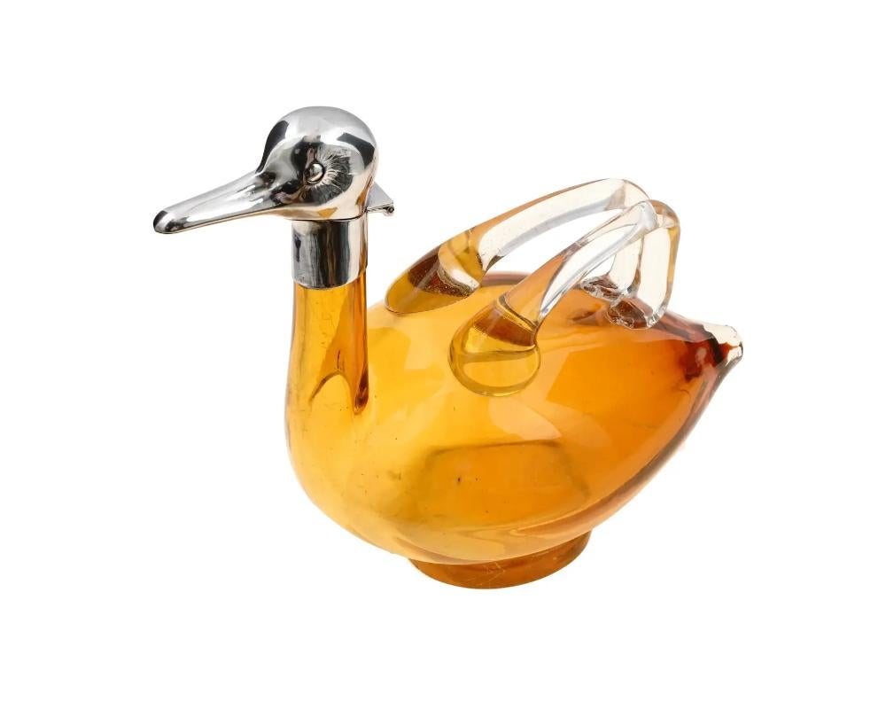 Vintage Austrian Hand Blown Glass Duck Decanter at 1stDibs