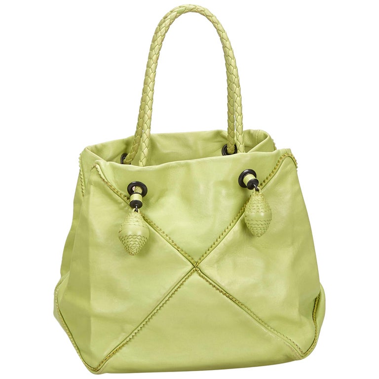 Vintage Authentic Bottega Veneta Leather Handbag w Authenticity Card ...