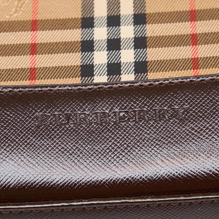 Vintage Authentic Burberry Brown Plaid Handbag United Kingdom MEDIUM ...