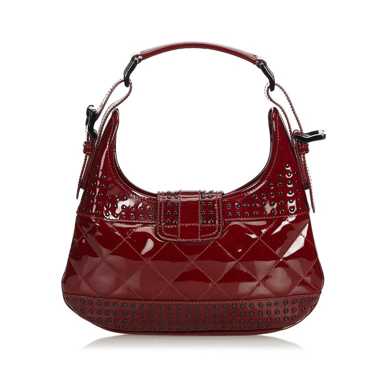 Vintage Authentic Burberry Red Studded Handbag UNITED KINGDOM MEDIUM ...