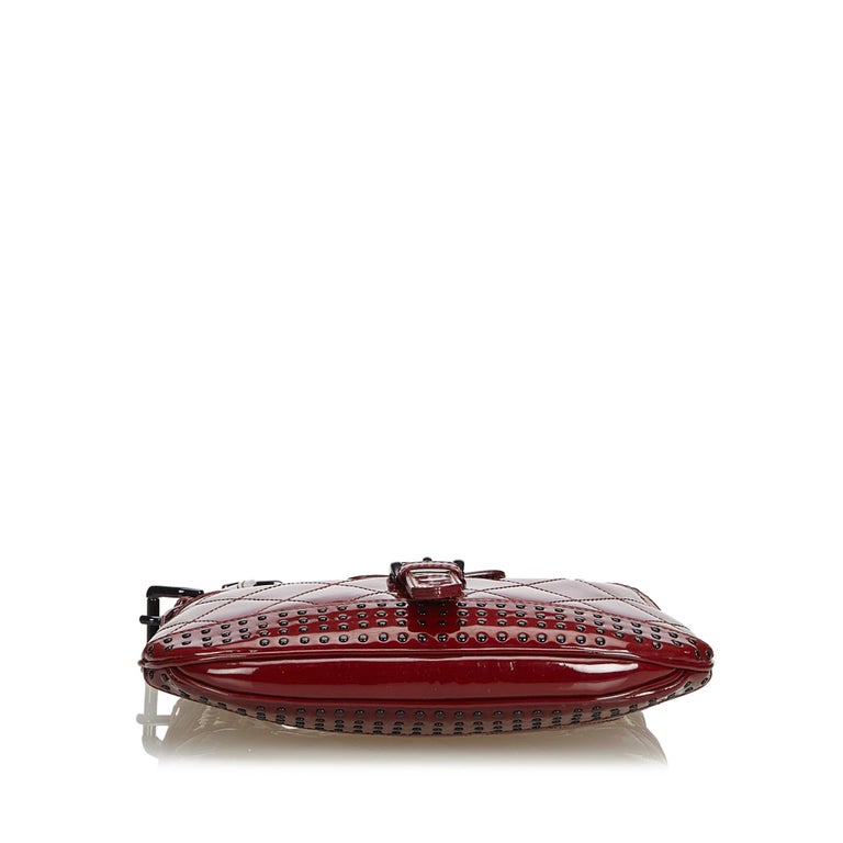 Vintage Authentic Burberry Red Studded Handbag UNITED KINGDOM MEDIUM ...