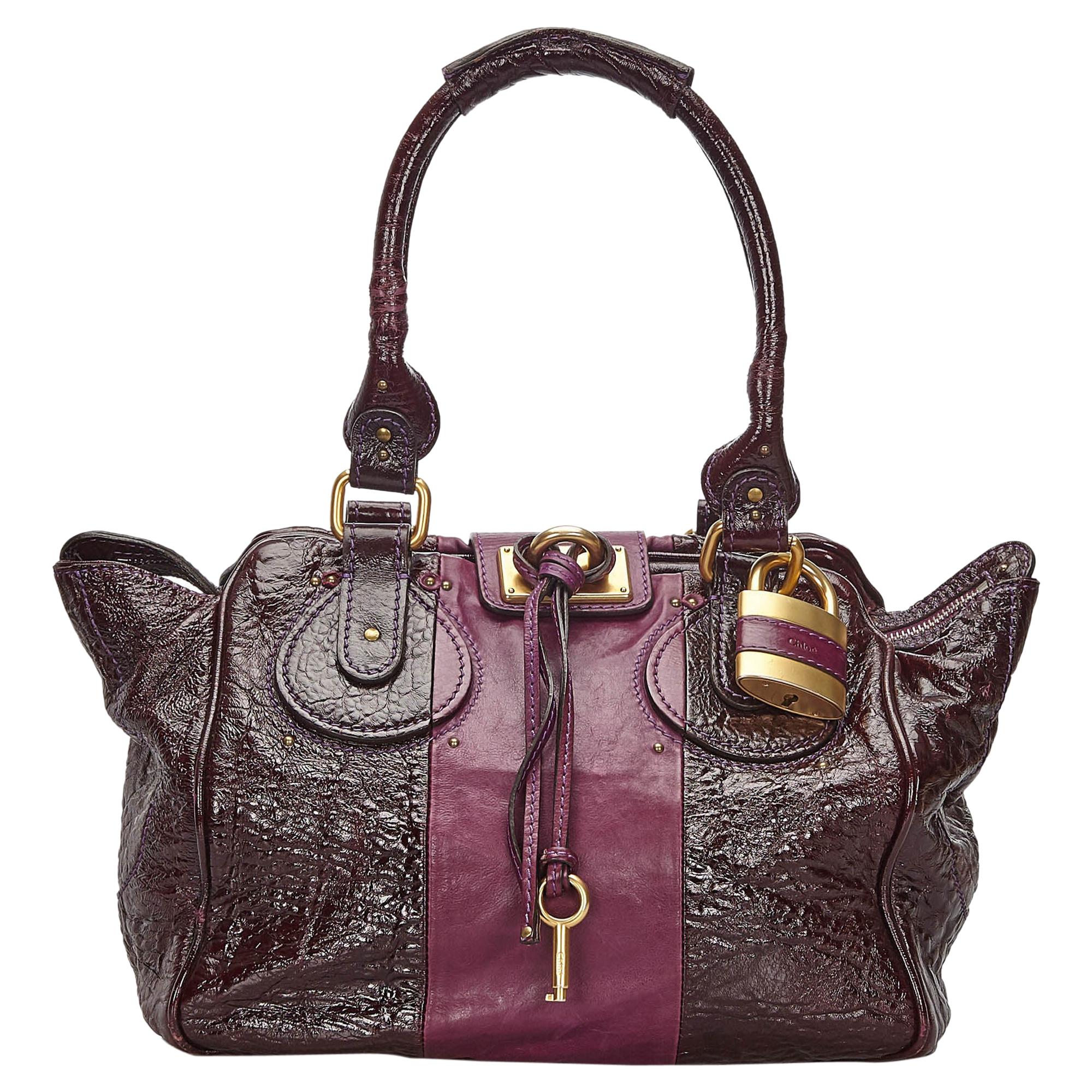 Vintage Authentic Chloe Paddington Handbag w Padlock Key Padlock Key ...