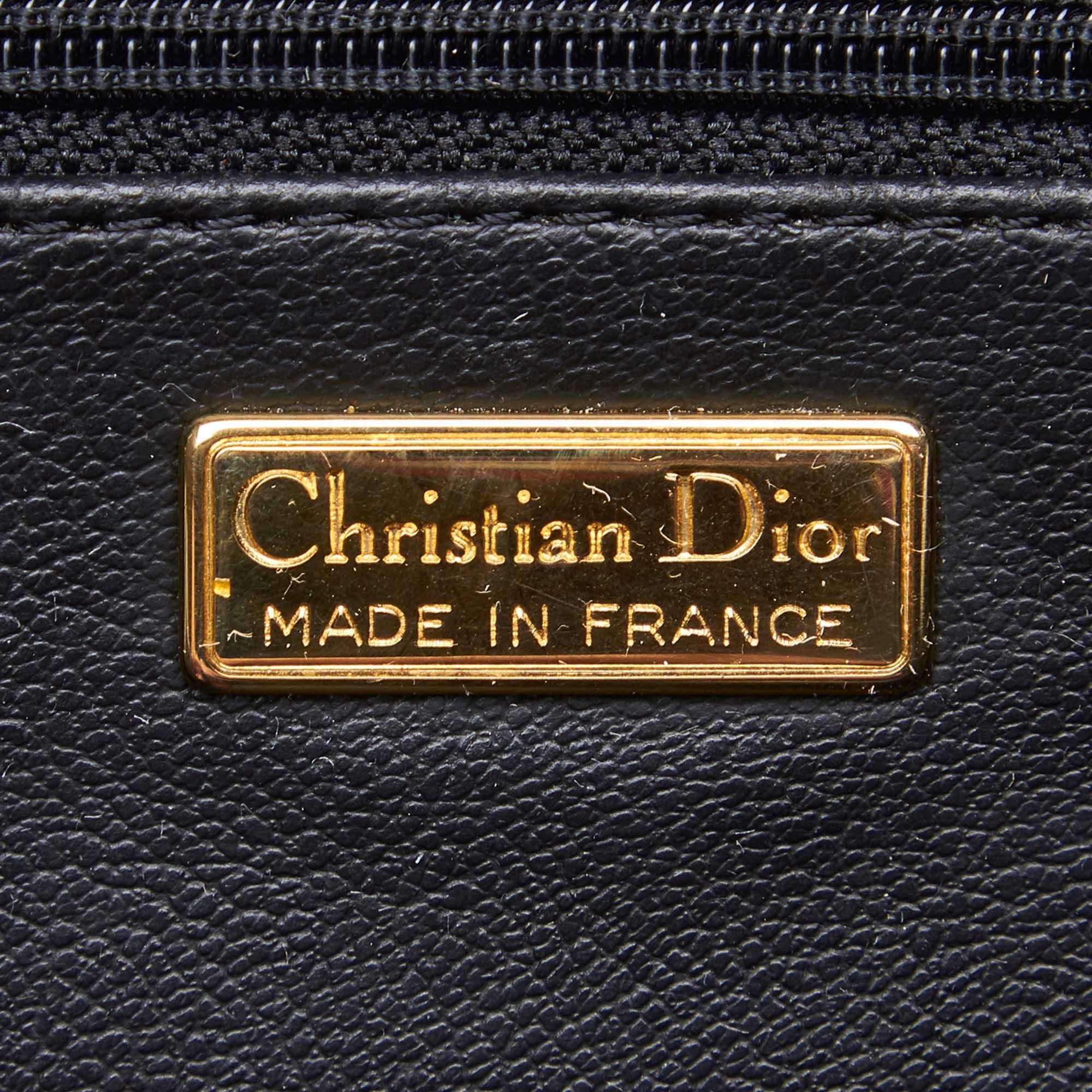 Vintage Authentic Dior Black Leather Handbag France MEDIUM at 1stDibs