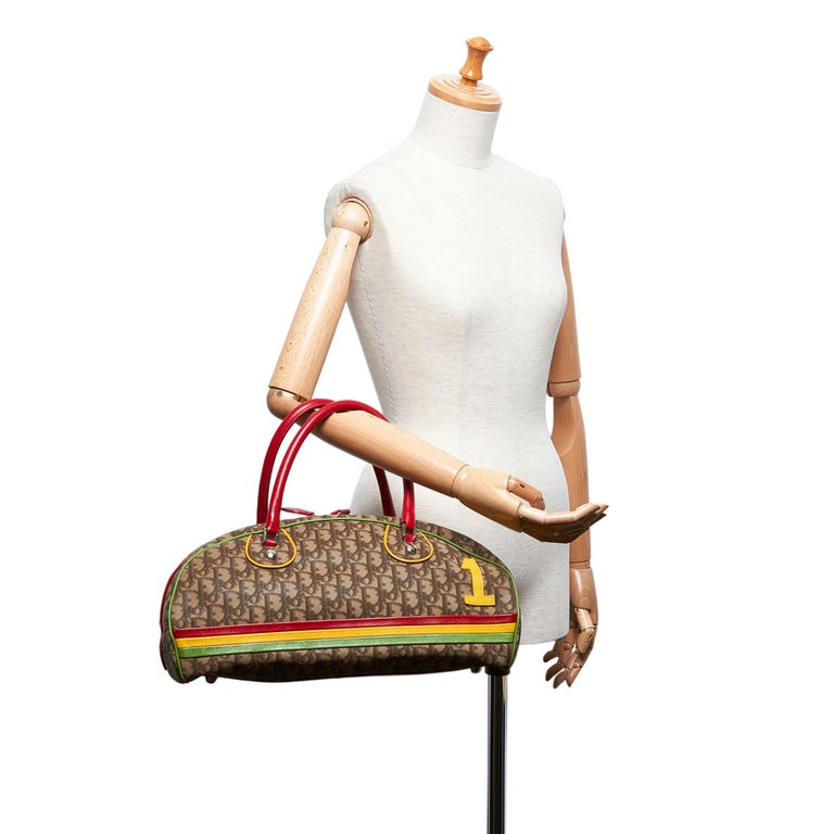 Vintage Authentic Dior Brown Dior Oblique Rasta Handbag ITALY w LARGE ...
