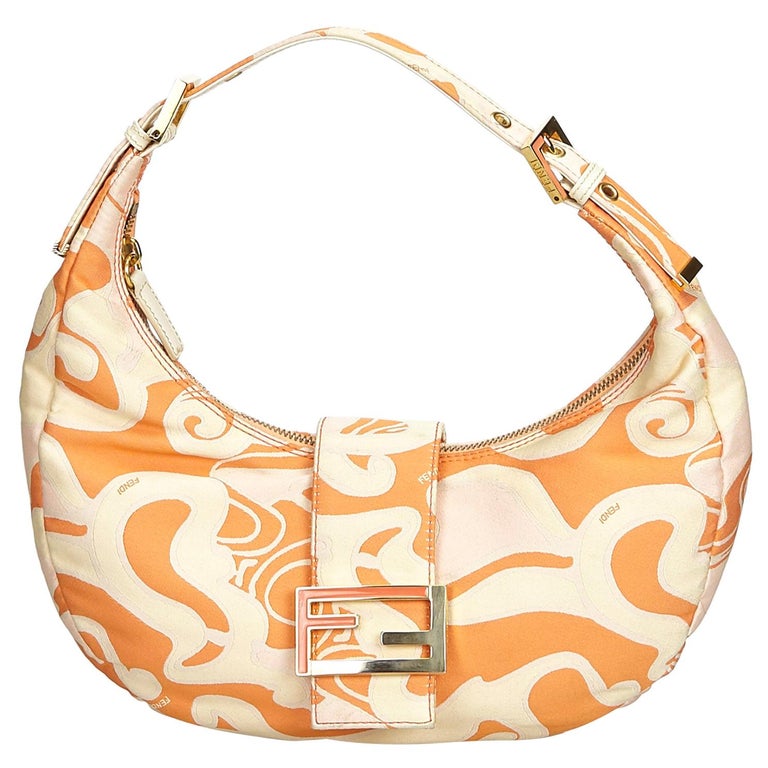 Vintage Authentic Fendi Orange Shoulder Bag Italy w Dust Bag MEDIUM For ...