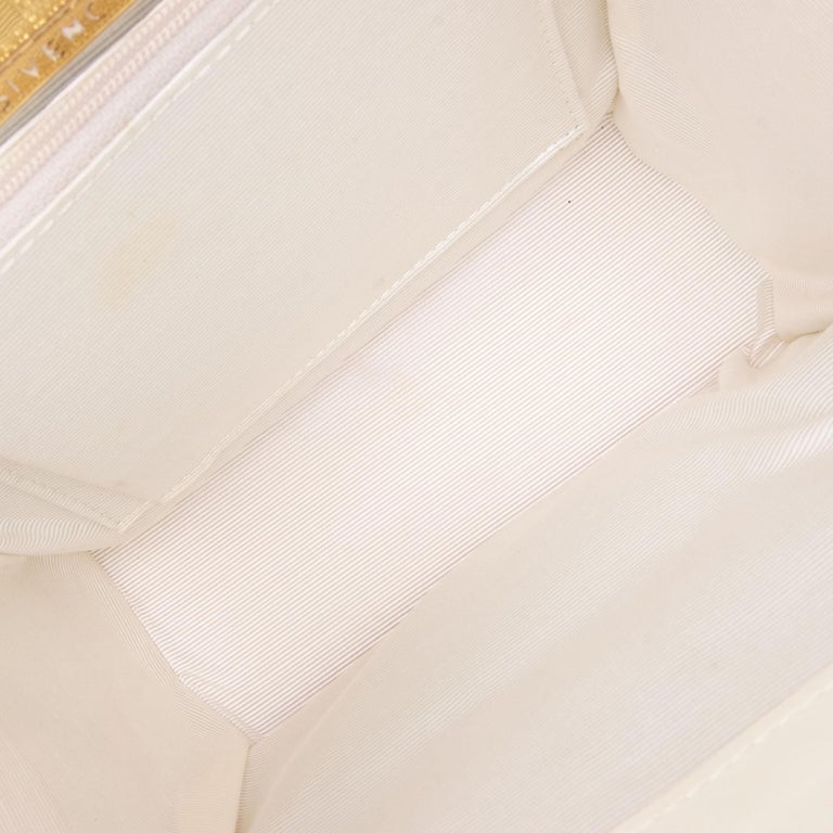 Vintage Authentic Givenchy White Ivory with Gold Leather Handbag France ...