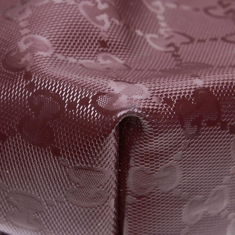 Vintage Authentic Gucci Red PVC Plastic GG Imprime Tote Bag Italy LARGE ...