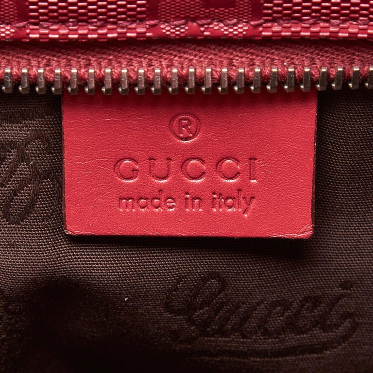 Vintage Authentic Gucci Red PVC Plastic GG Imprime Tote Bag ITALY LARGE ...