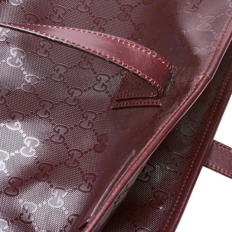 Vintage Authentic Gucci Red PVC Plastic GG Imprime Tote Bag Italy LARGE ...