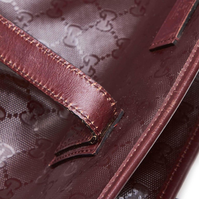 Vintage Authentic Gucci Red PVC Plastic GG Imprime Tote Bag Italy LARGE ...