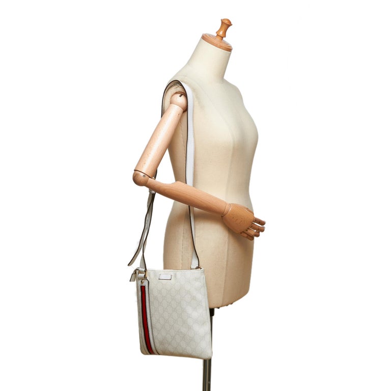 Vintage Authentic Gucci White PVC Plastic Guccissima Crossbody Bag ...