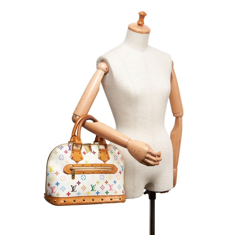 Vintage Authentic Louis Vuitton White Alma PM France SMALL For Sale at ...