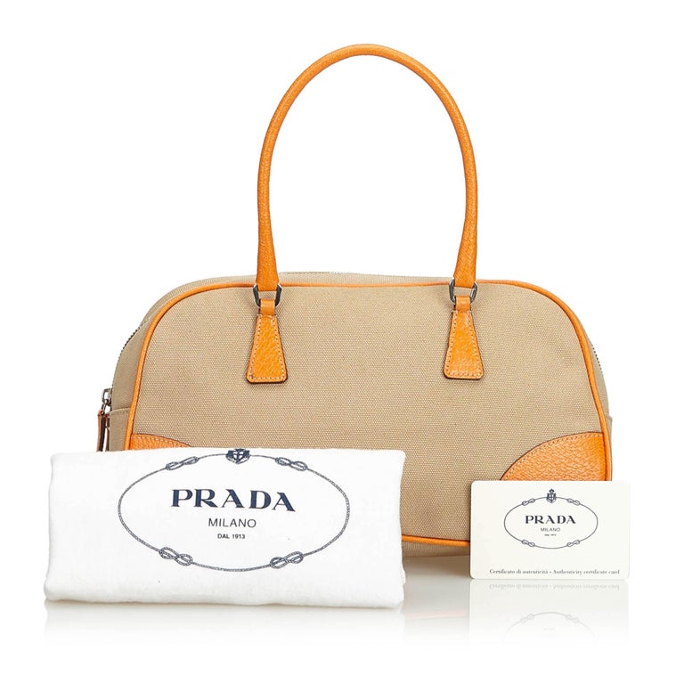 Vintage Authentic Prada Bowler Handbag w Dust Bag Authenticity Card ...