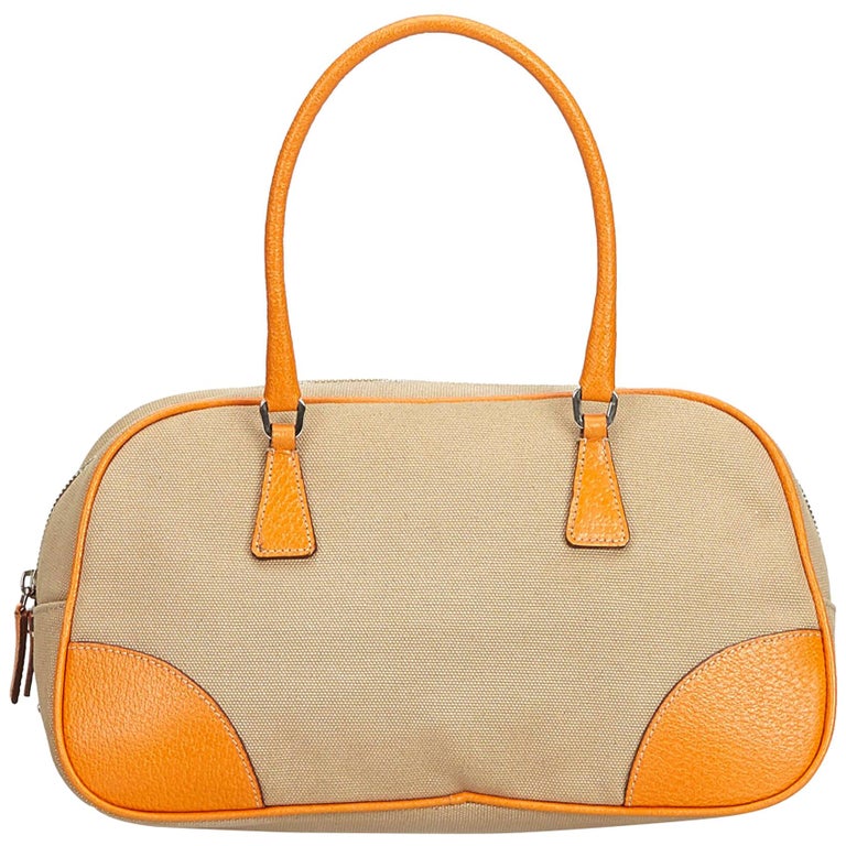 Vintage Authentic Prada Bowler Handbag w Dust Bag Authenticity Card ...