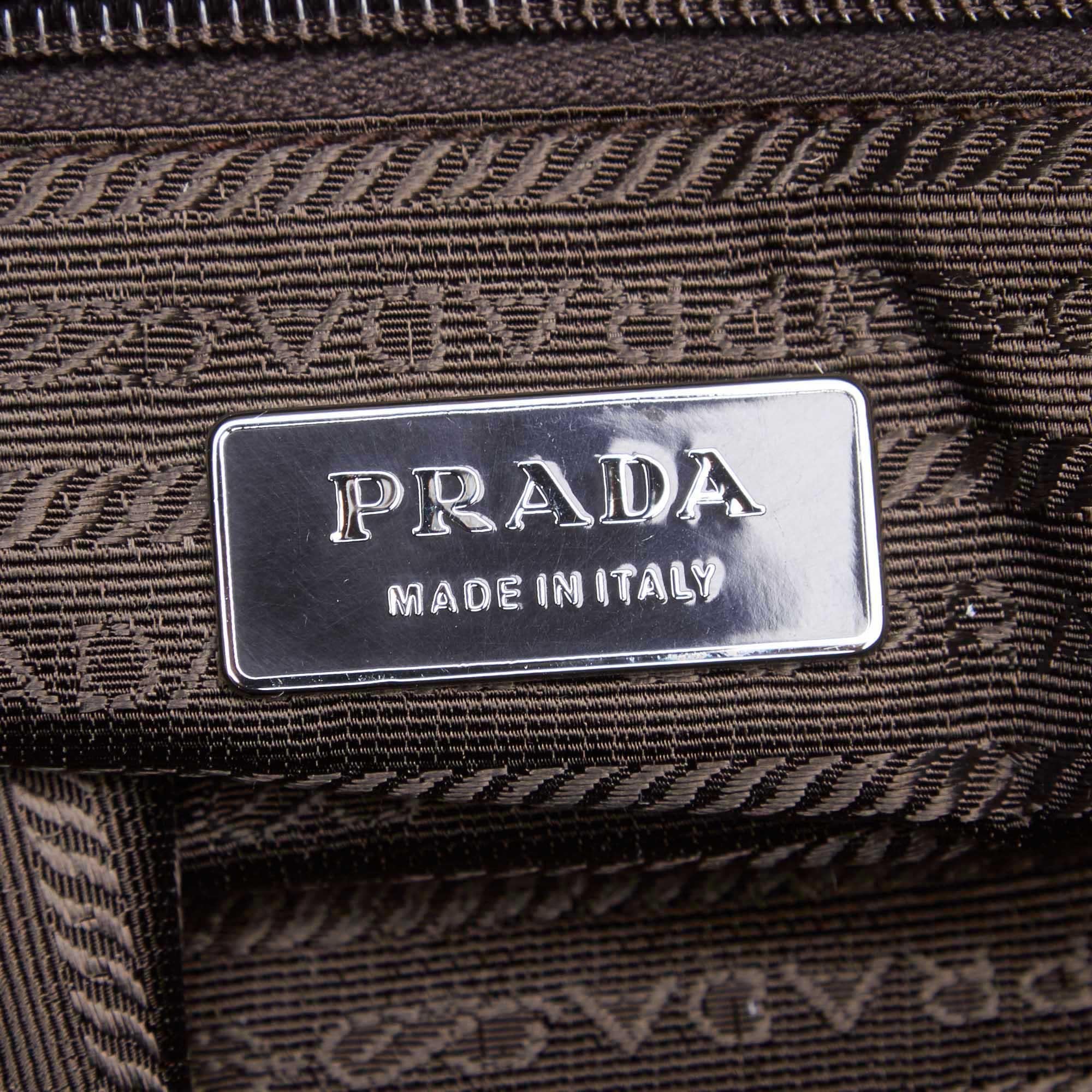 Vintage Authentic Prada Brown Dark Brown Nylon Fabric Handbag Italy ...
