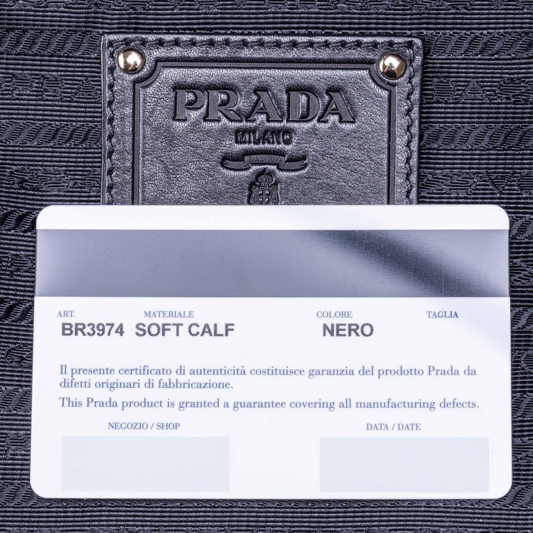 Vintage Authentic Prada Leather Tote Bag w Dust Bag Authenticity Card ...