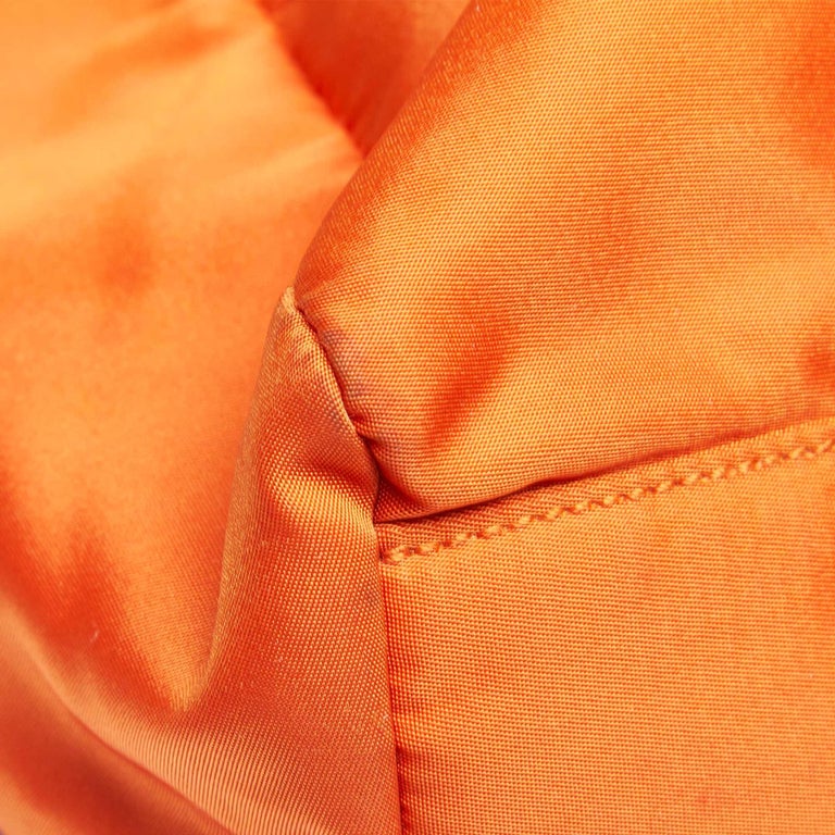 Vintage Authentic Prada Orange Light Drawstring Shopper Tote Bag Italy ...