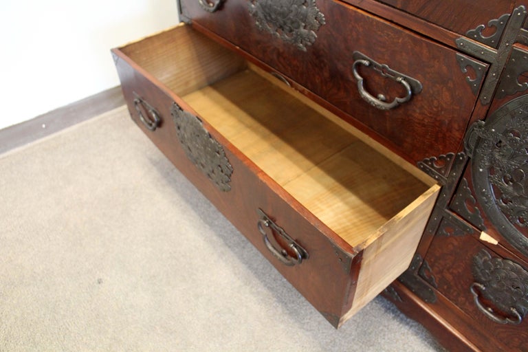 Vintage Authentic Sendai Tansu Japanese Chest Cabinet Taisho Period ...
