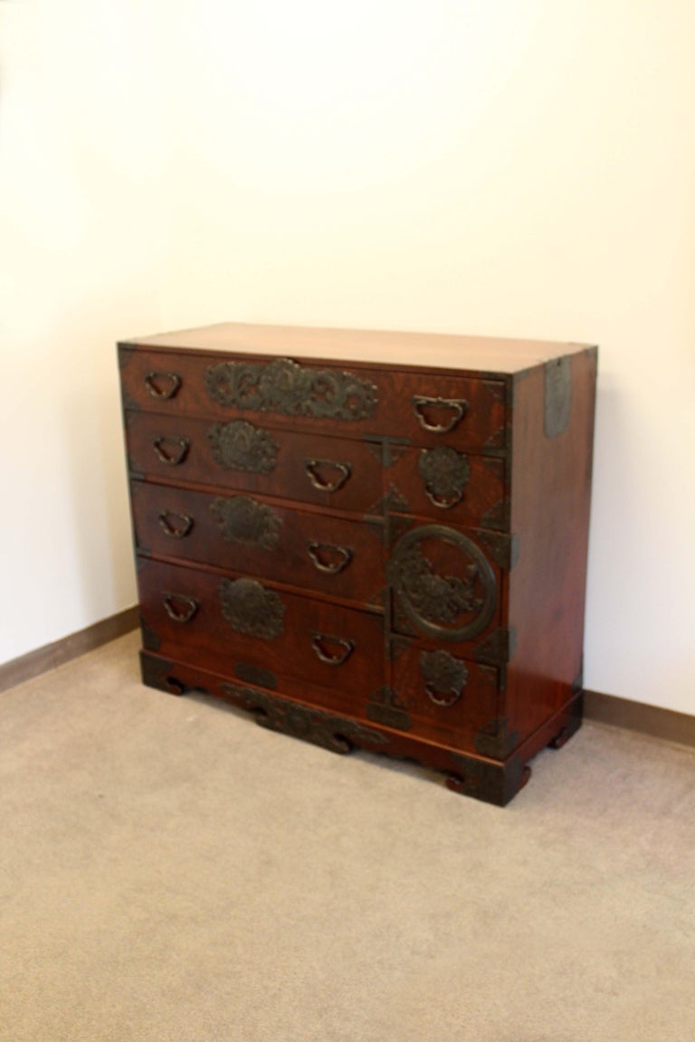 Vintage Authentic Sendai Tansu Japanese Chest Cabinet Taisho Period ...