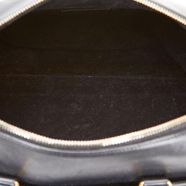 Vintage Authentic YSL Black Leather Classic Duffle 6 France MEDIUM For ...