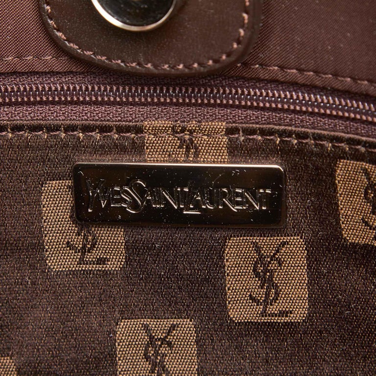 Vintage Authentic YSL Brown Dark Brown Nylon Fabric Tote Bag France ...