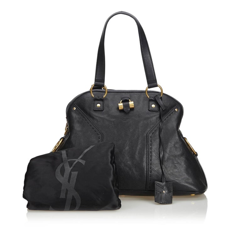 Vintage Authentic YSL Leather Muse Handbag France w Dust Bag Padlock ...