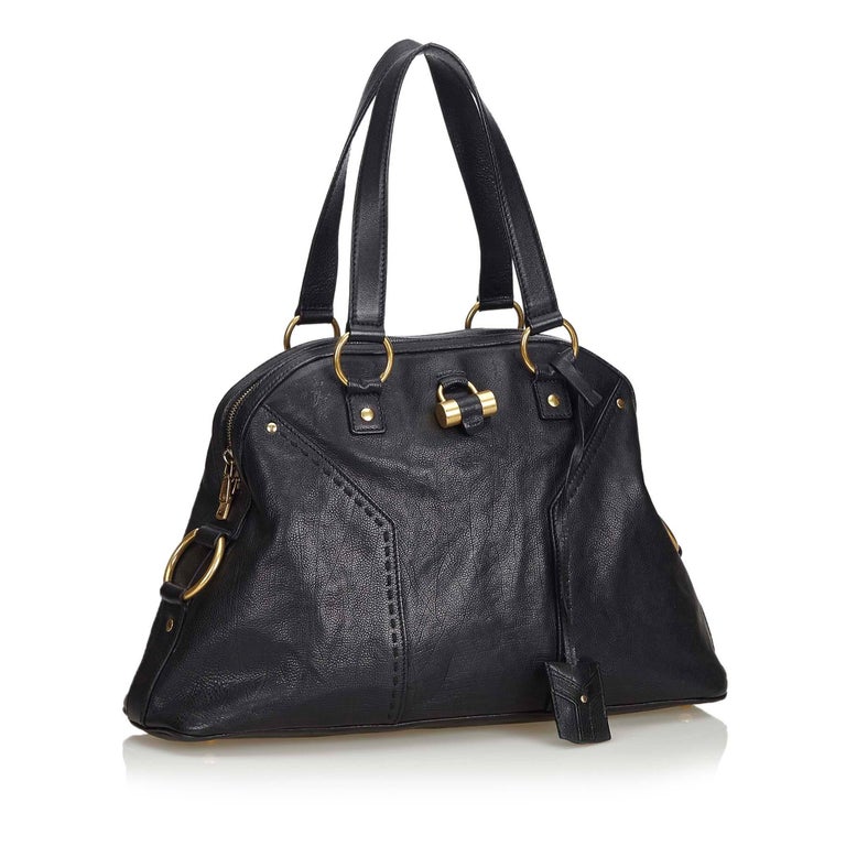 Vintage Authentic YSL Leather Muse Handbag France w Dust Bag Padlock ...