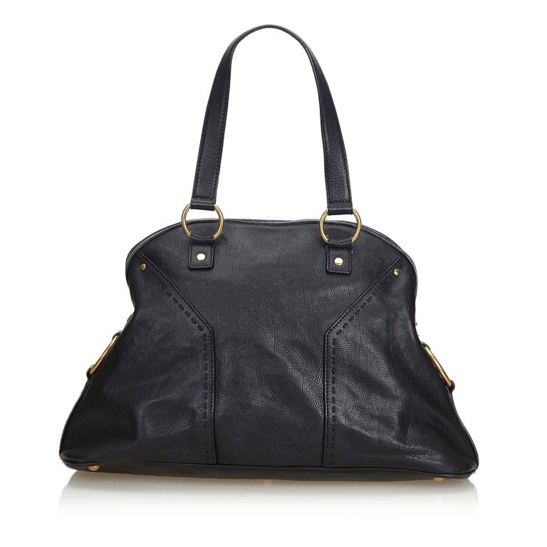 Vintage Authentic YSL Leather Muse Handbag France w Dust Bag Padlock ...