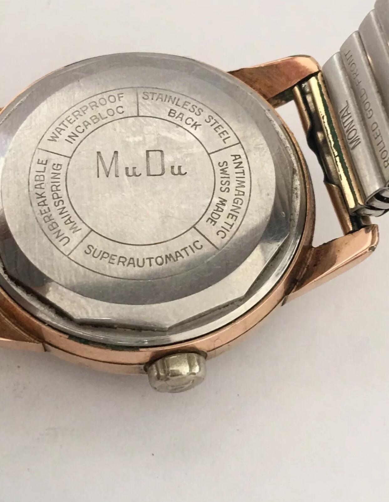 Vintage Automatic MuDu 30 Jewels Wristwatch For Sale at 1stDibs | mudu ...