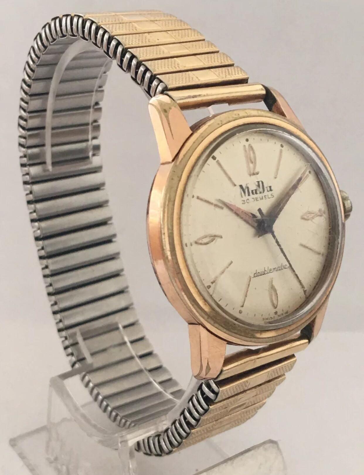 Vintage Automatic MuDu 30 Jewels Wristwatch For Sale at 1stDibs | mudu ...