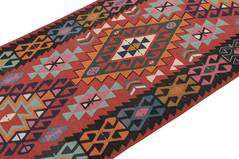 Vintage Azerbaijan Persian Kilim in Red with Geometric Patterns For ...