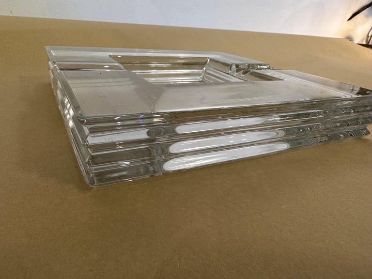 Vintage Baccarat Art Deco Style Crystal Square Ashtray/ Vide Poche For ...