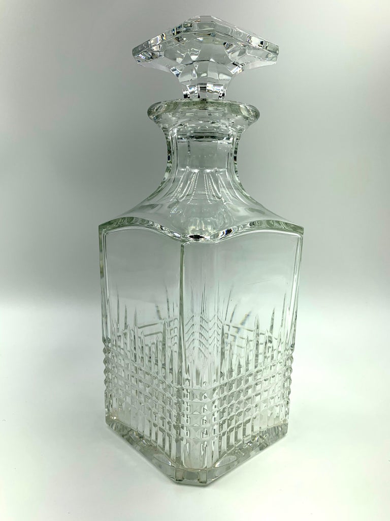 Vintage Baccarat Crystal Nancy Square Whiskey Decanter For Sale at 1stDibs