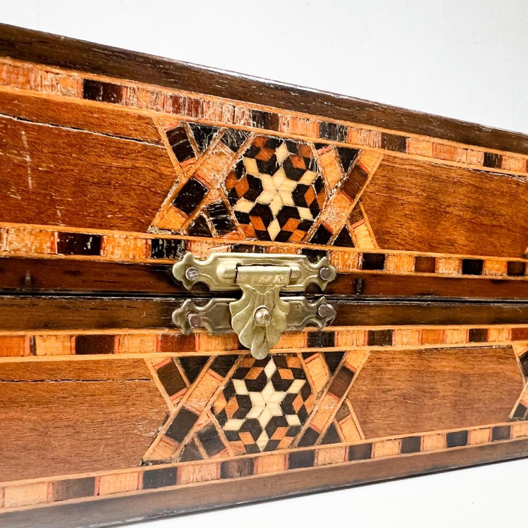 Moroccan Backgammon Game Board Chess Box Intricate Wood Marquetry MOP ...