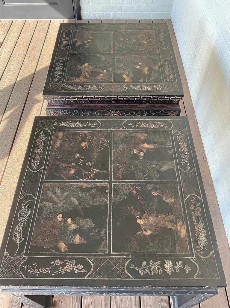 Vintage Baker Furniture Company Chinoiserie Side Tables, a Pair For ...