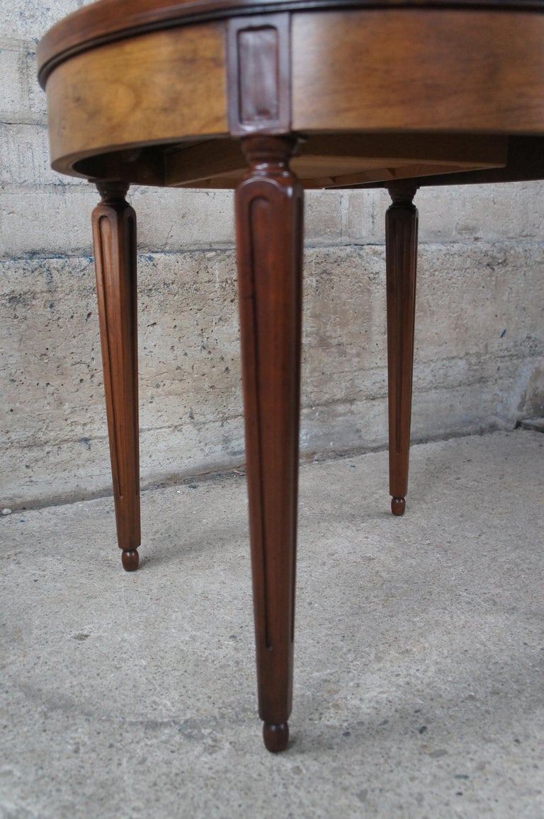 Vintage Baker Neoclassical Style Walnut and Olive Ash Burl Round Accent ...