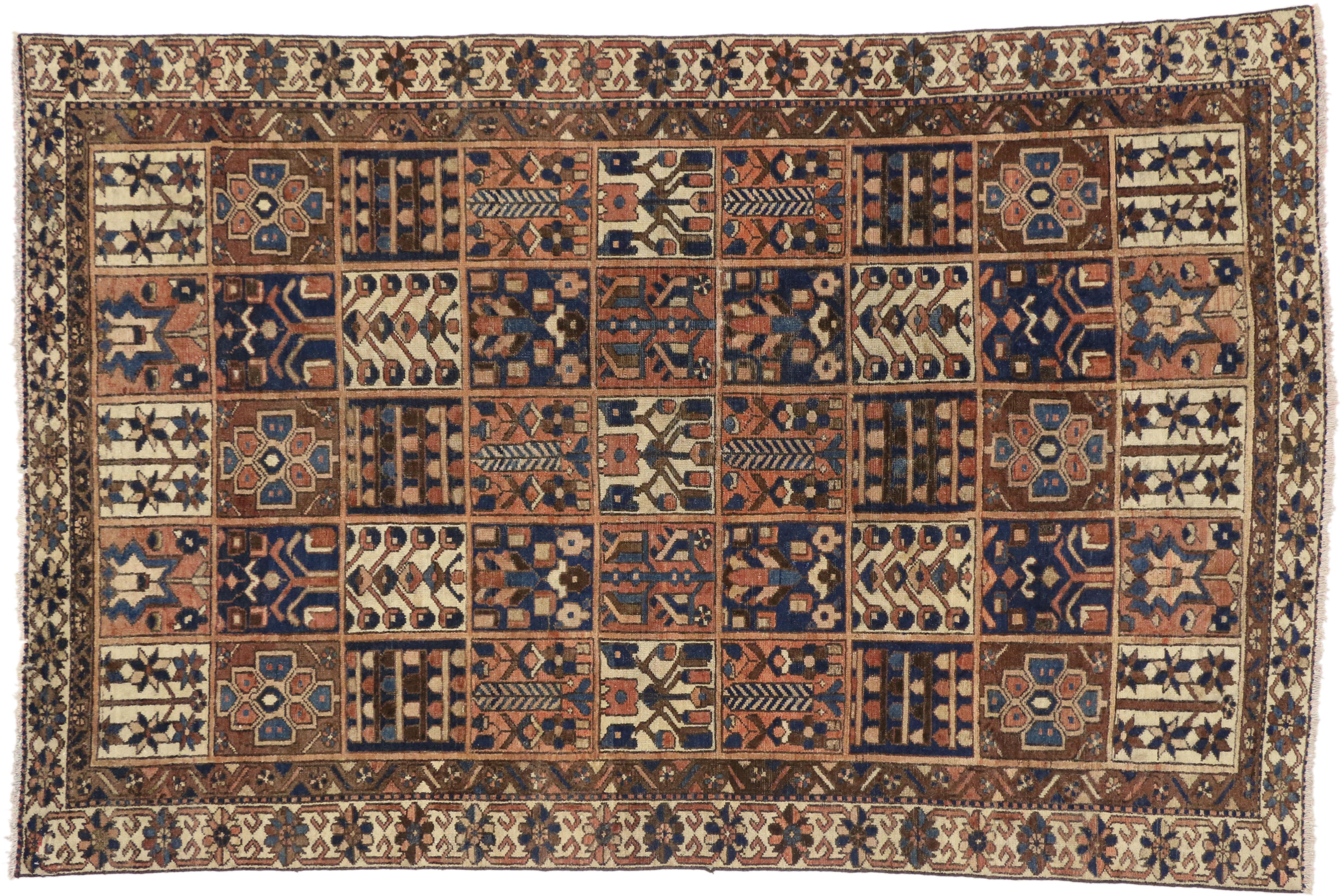 Vintage Bakhtiari Area Rug with Four Seasons Garden Design For Sale at ...