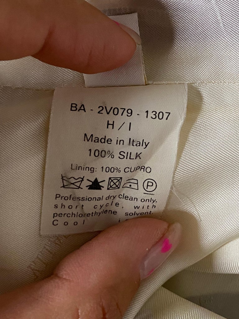 Vintage Bally Silk Ivory Sleeveless Mini Dress Size 6 For Sale at 1stDibs