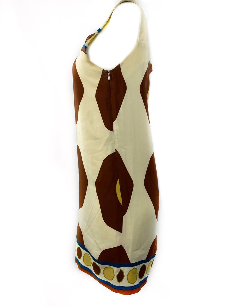 Vintage Bally Silk Ivory Sleeveless Mini Dress Size 6 For Sale at 1stDibs