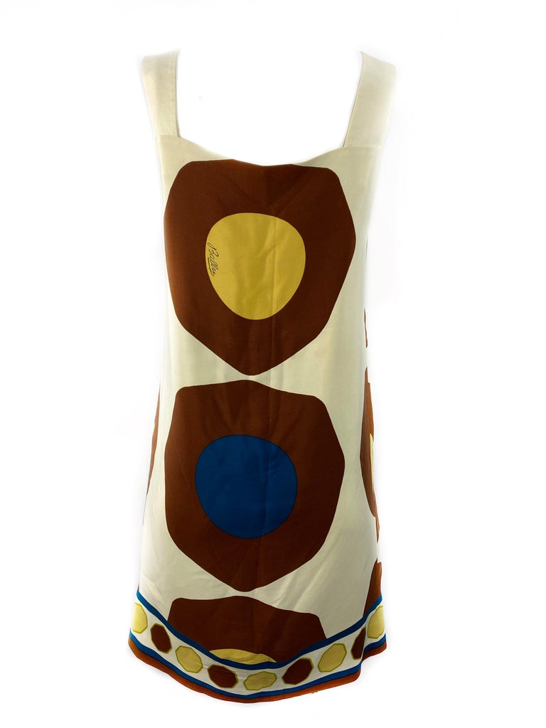 Vintage Bally Silk Ivory Sleeveless Mini Dress Size 6 For Sale at 1stDibs