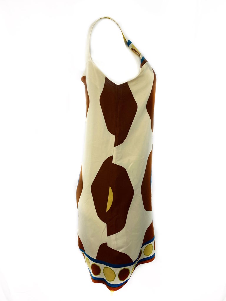 Vintage Bally Silk Ivory Sleeveless Mini Dress Size 6 For Sale at 1stDibs