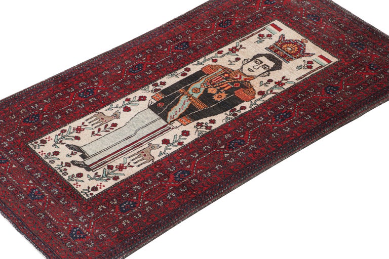 Vintage Baluch Persian Rug with Rare Pictorial Pattern For Sale at 1stDibs