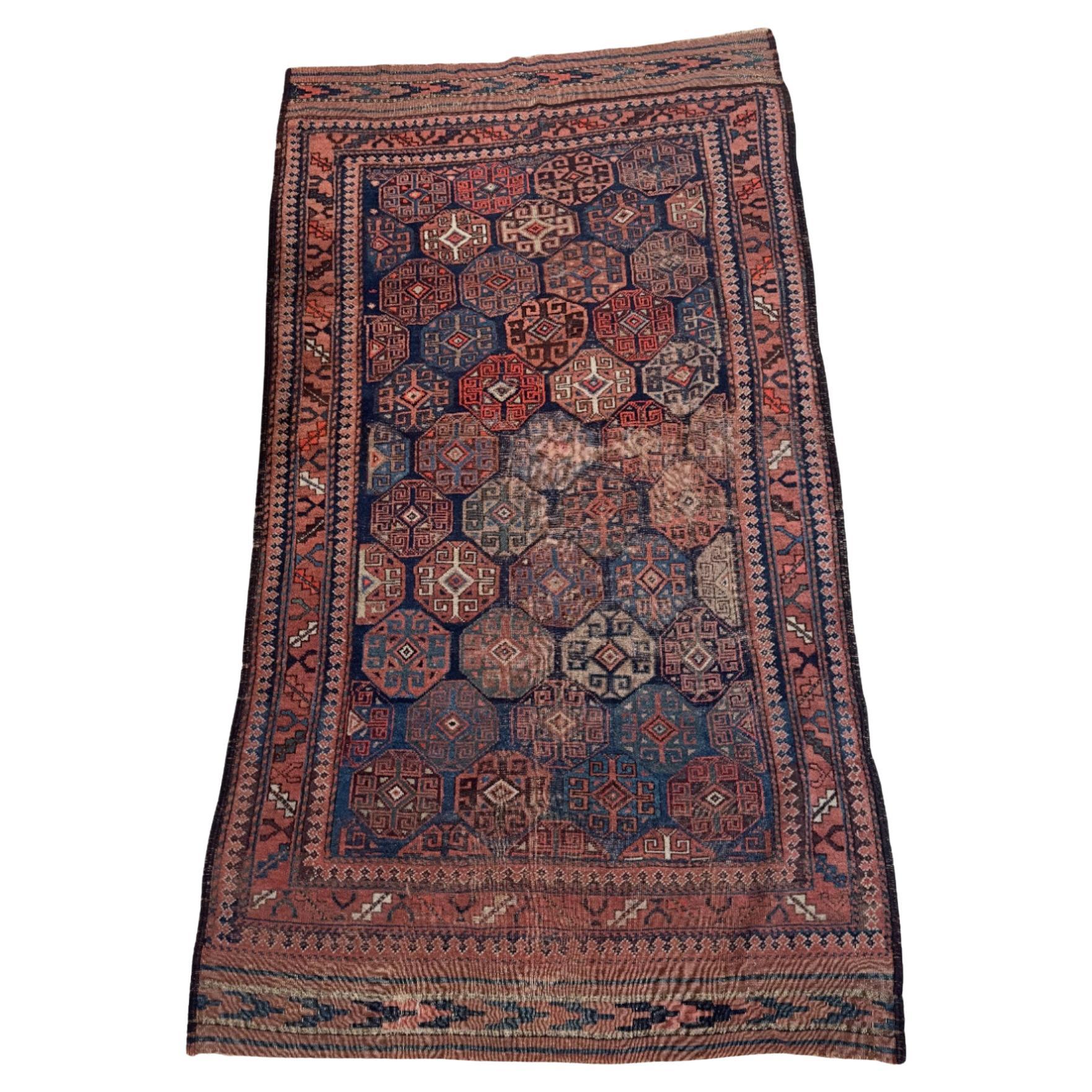 Vintage Baluchi Rug 7'8" x 4'2" For Sale at 1stDibs