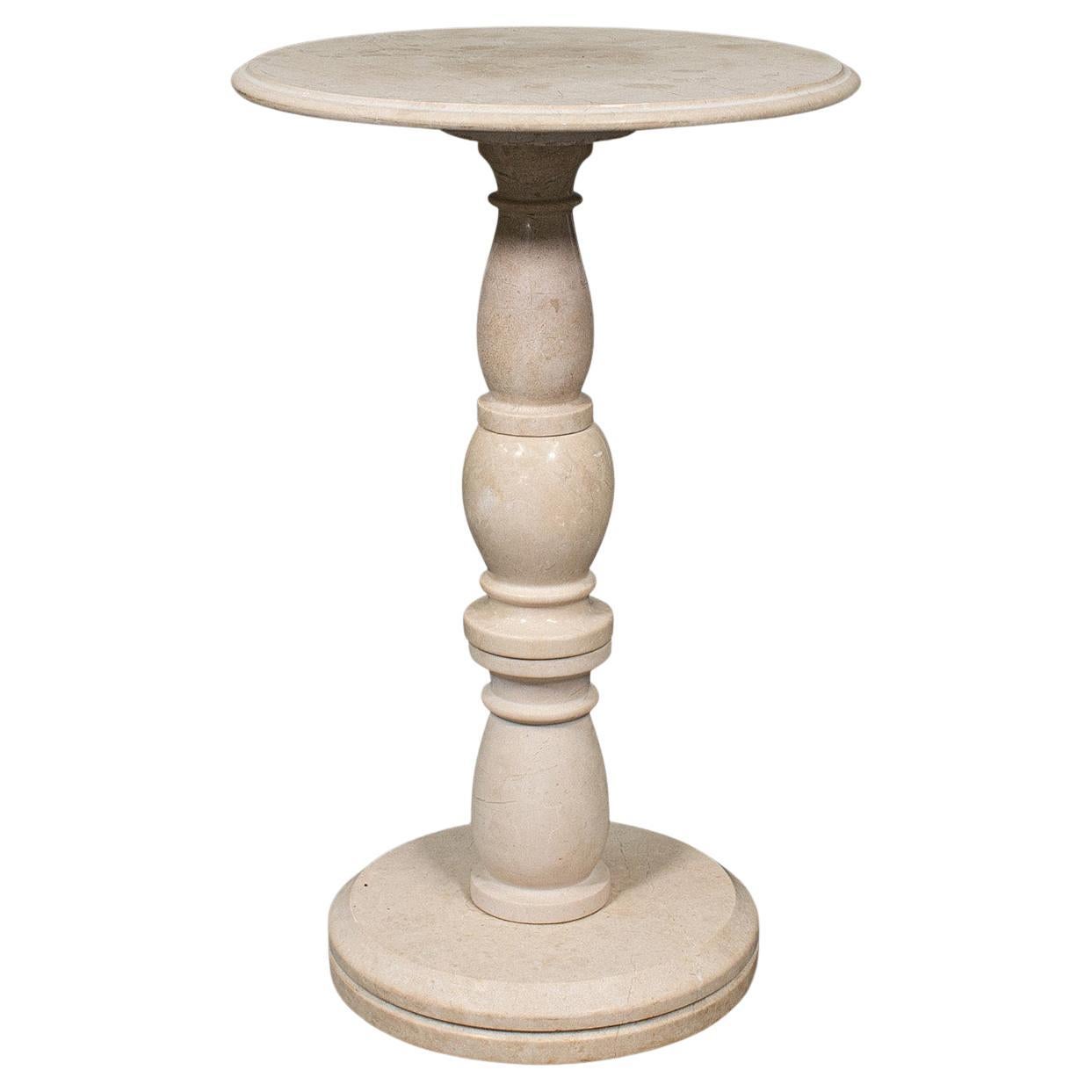 Vintage Baluster Side Table, English, Travertine Marble, Display ...
